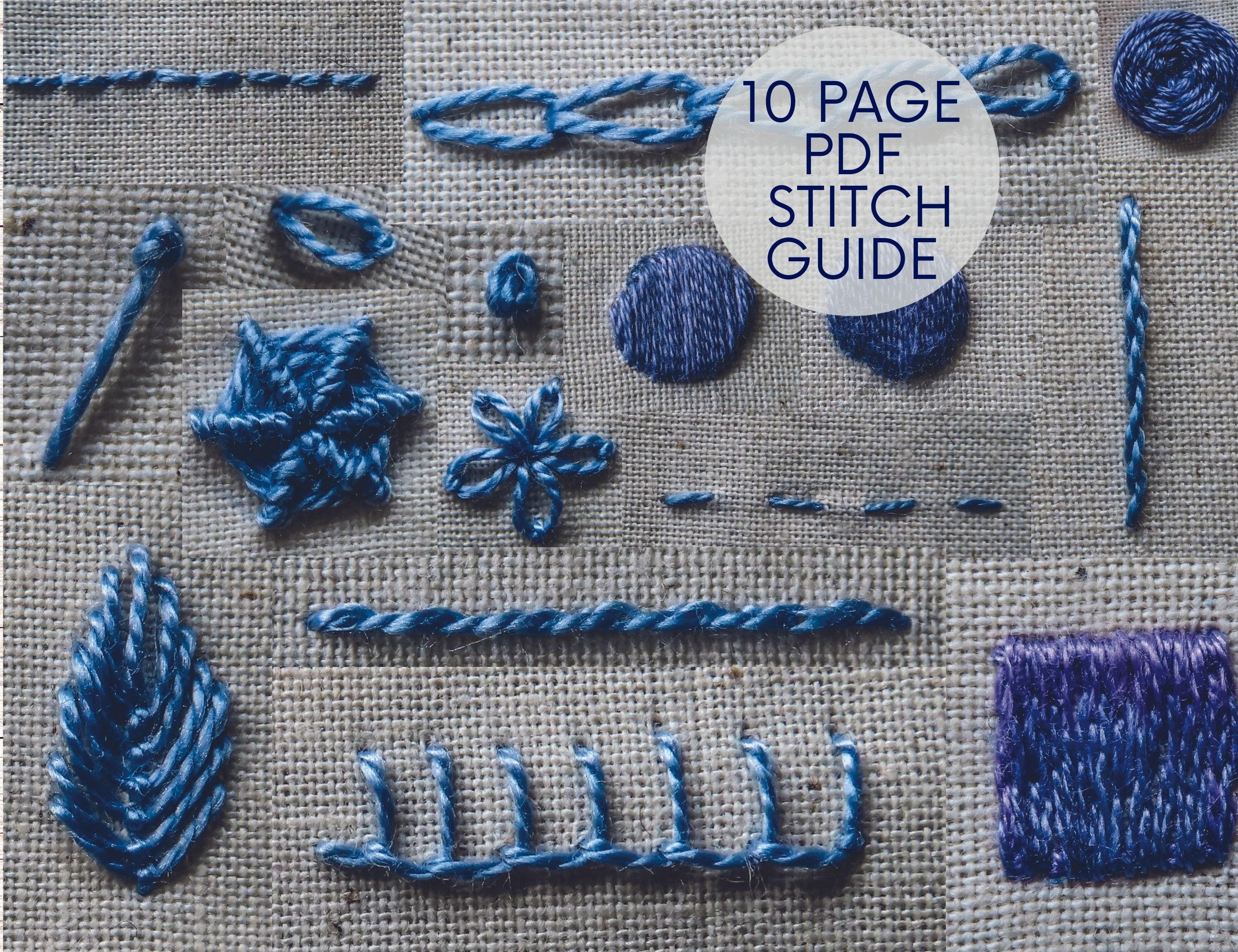 Floral Hand Embroidery Stitch Sampler PDF Pattern, Stitch Guide ...