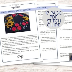 Stitch Guide Raised Embroidery Stitches PDF Instant - Etsy