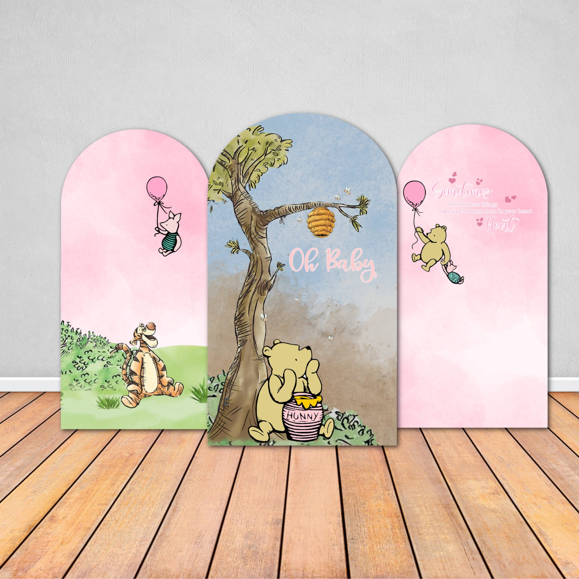 Classic Pink Winnie the Pooh Baby Shower Chiara Arch Instant Digital ...