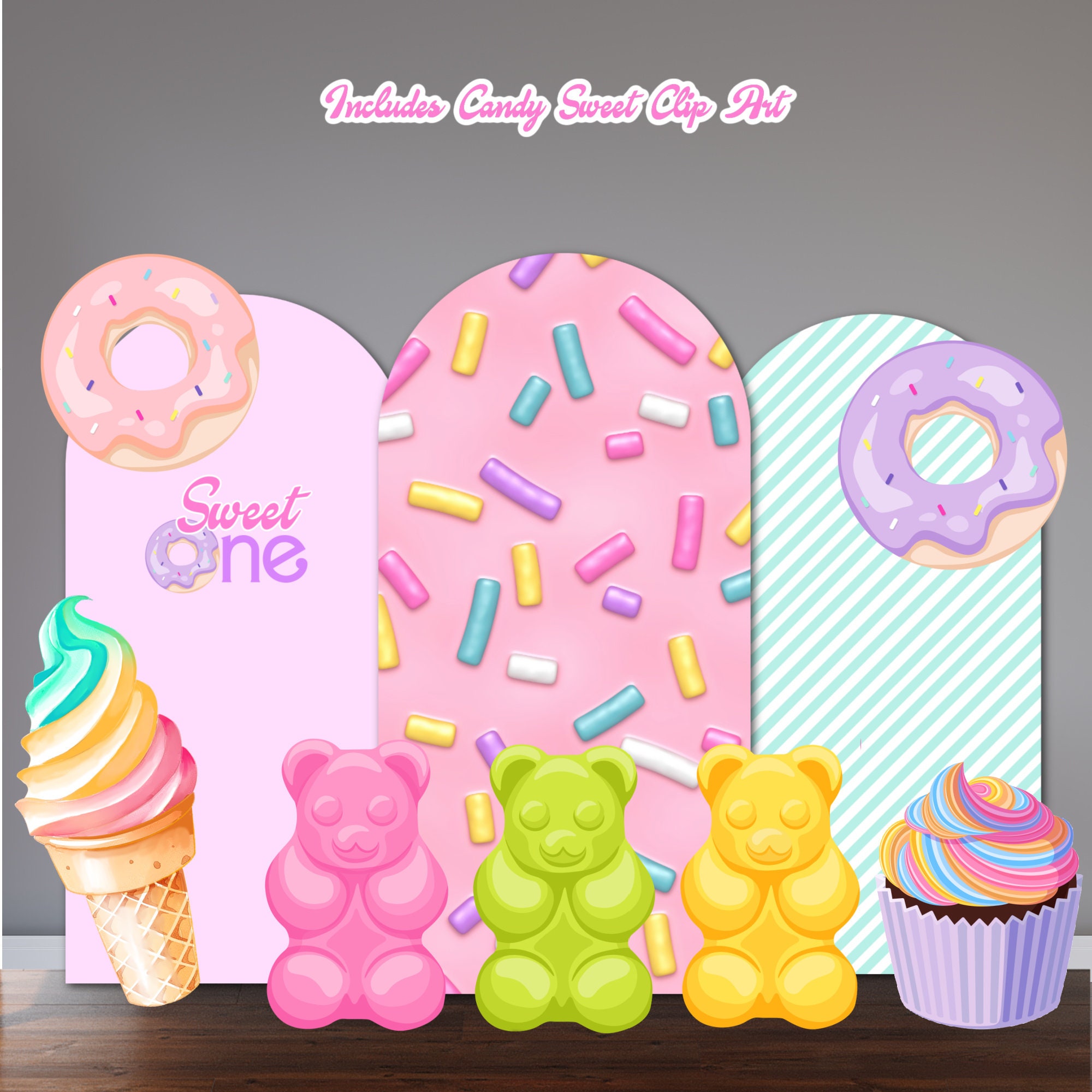 Candy Sweet Shop Theme Digital Arch Set, Download Digital Candy Theme ...