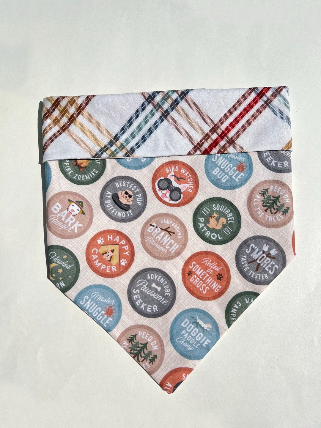 Bark Ranger Dog Bandana, Reversible Dog Bandana, Snap on Bandana, Tie ...