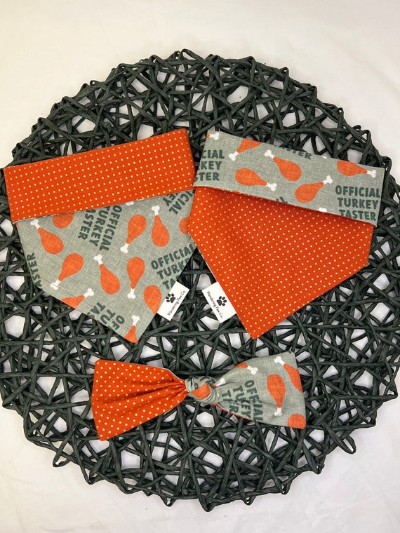 Turkey Taster Dog Bandana Over the Collar Dog Bandana - Etsy