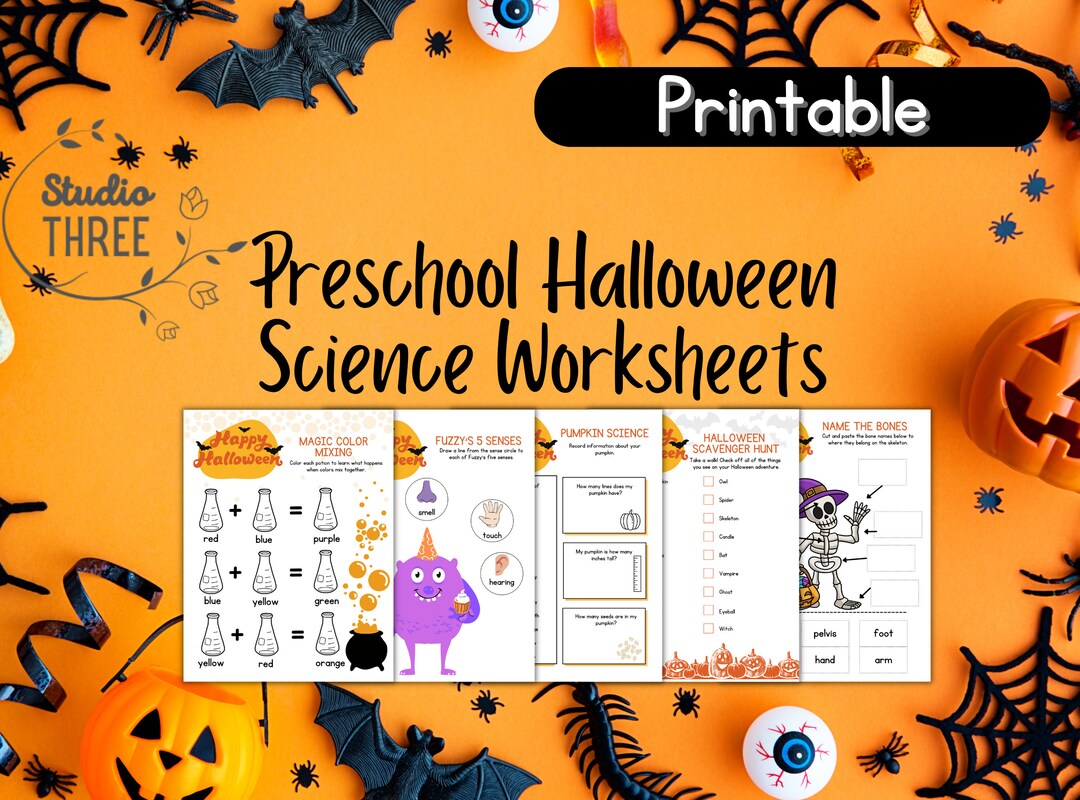 Preschool Halloween Science Worksheets ~ Printable ~ Instant Download ...