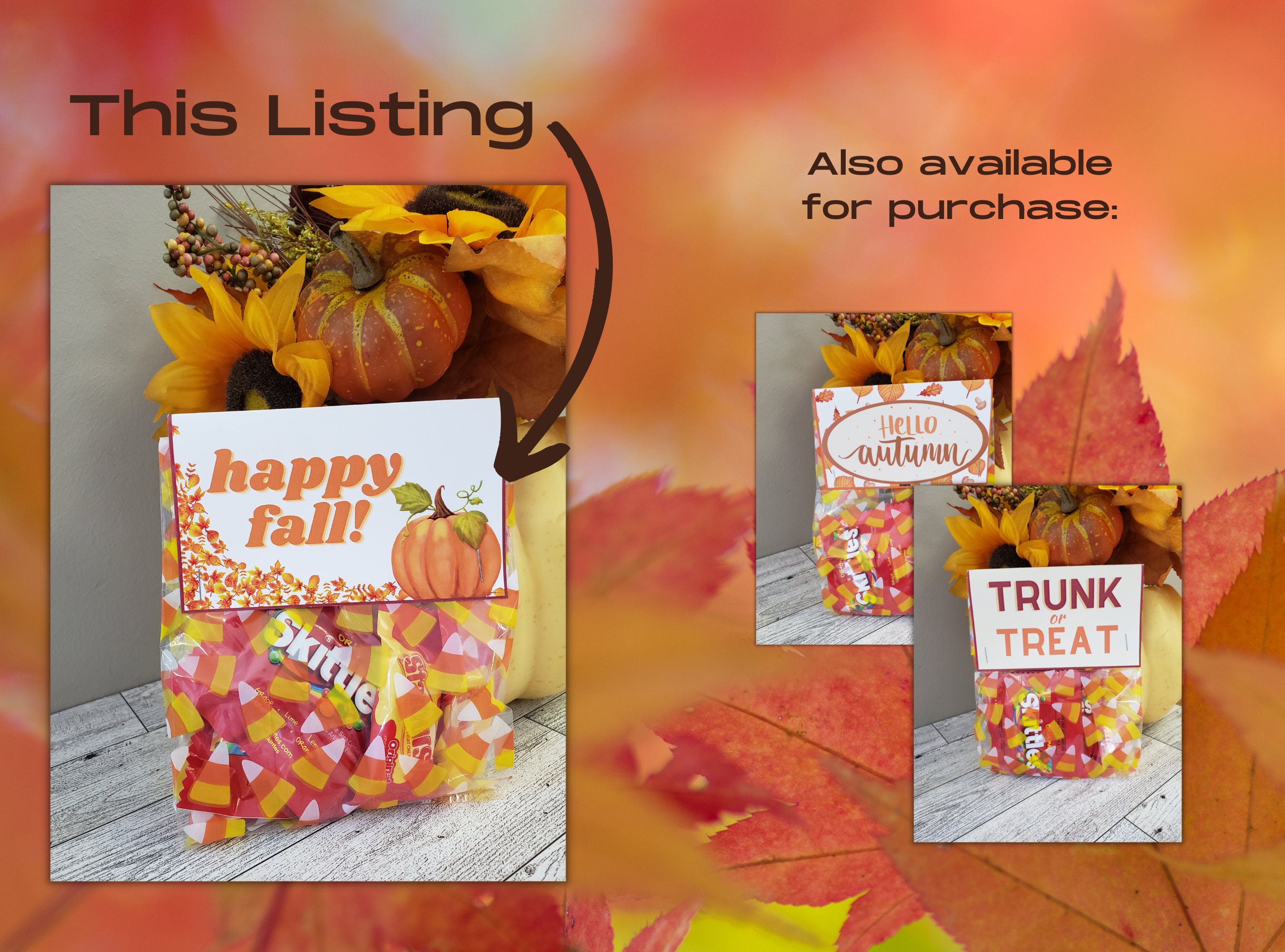 Fall Treat Bag Topper Trick or Treat Trunk or Treat - Etsy