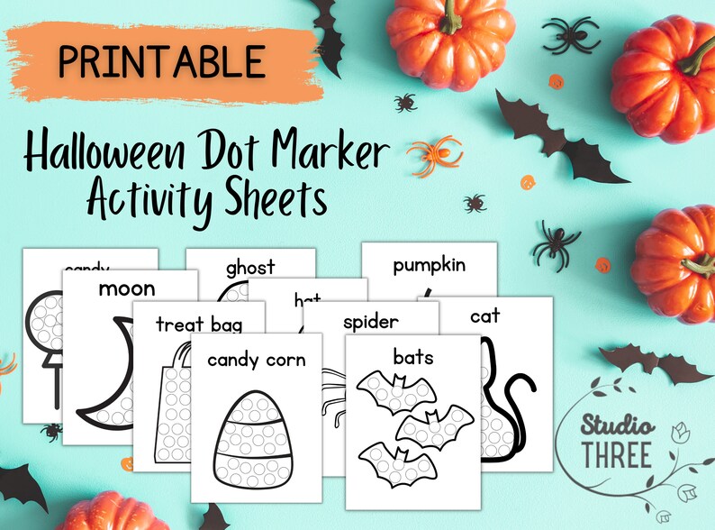 Halloween Dot Marker Activity Sheets Preschool Fine Motor - Etsy