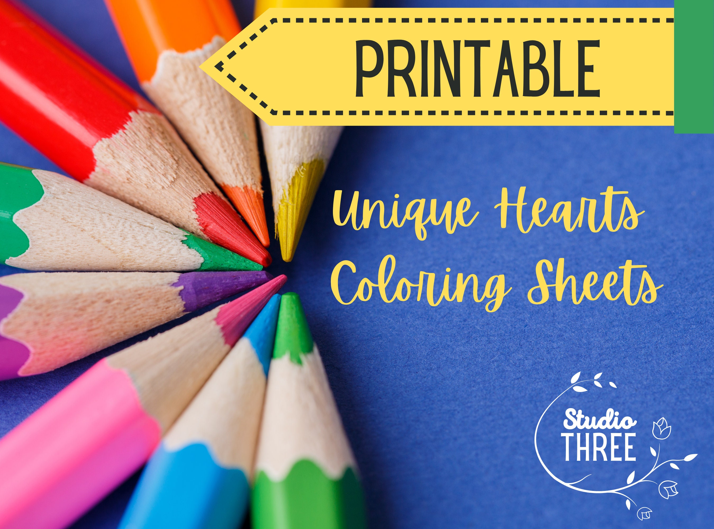 Unique Hearts Coloring Sheets - Etsy