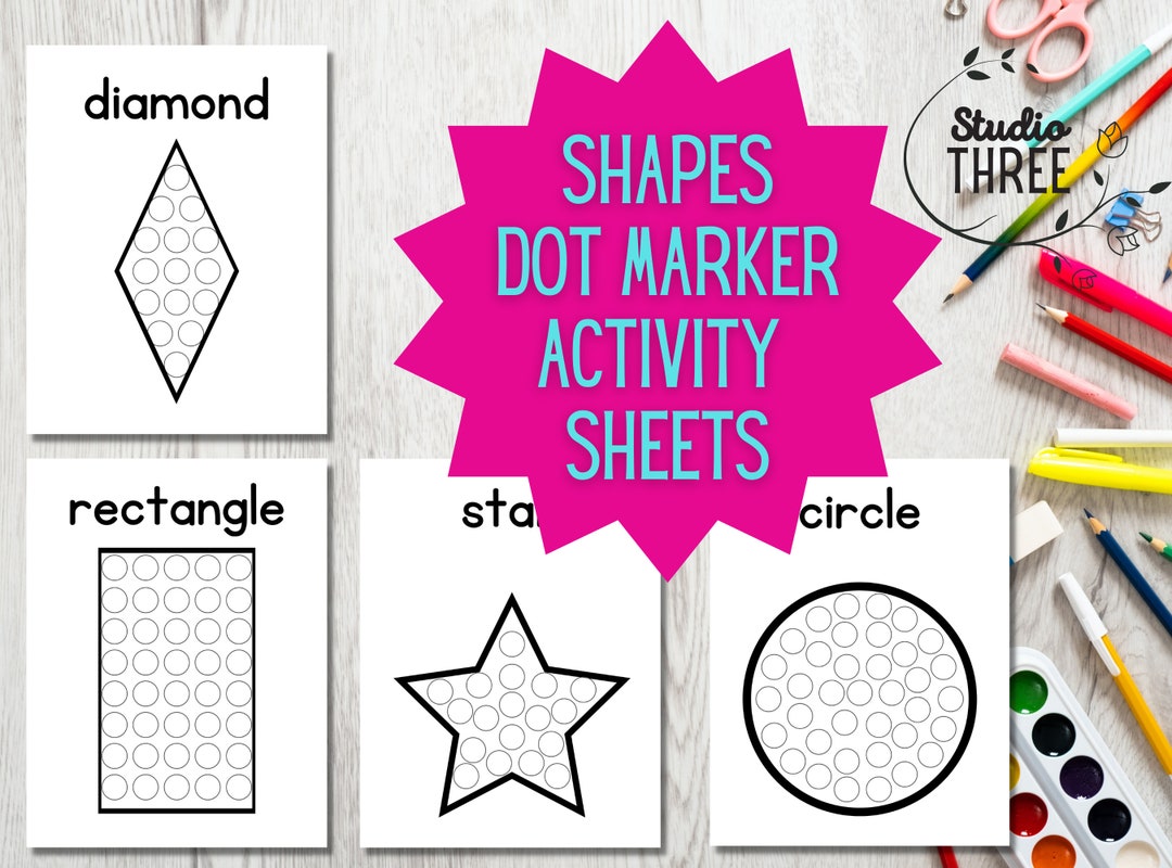 Shapes Dot Marker Activity Sheets - Preschool - Fine Motor Skills - Pre ...