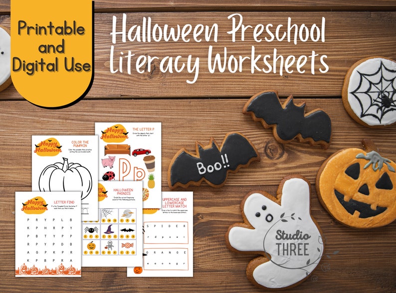 Halloween Preschool Literacy Worksheets ~ Printable ~ Digital ~ Print ...