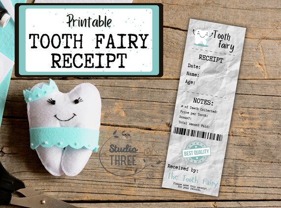Tooth Fairy Receipt Printable Fillable PDF Digital - Etsy