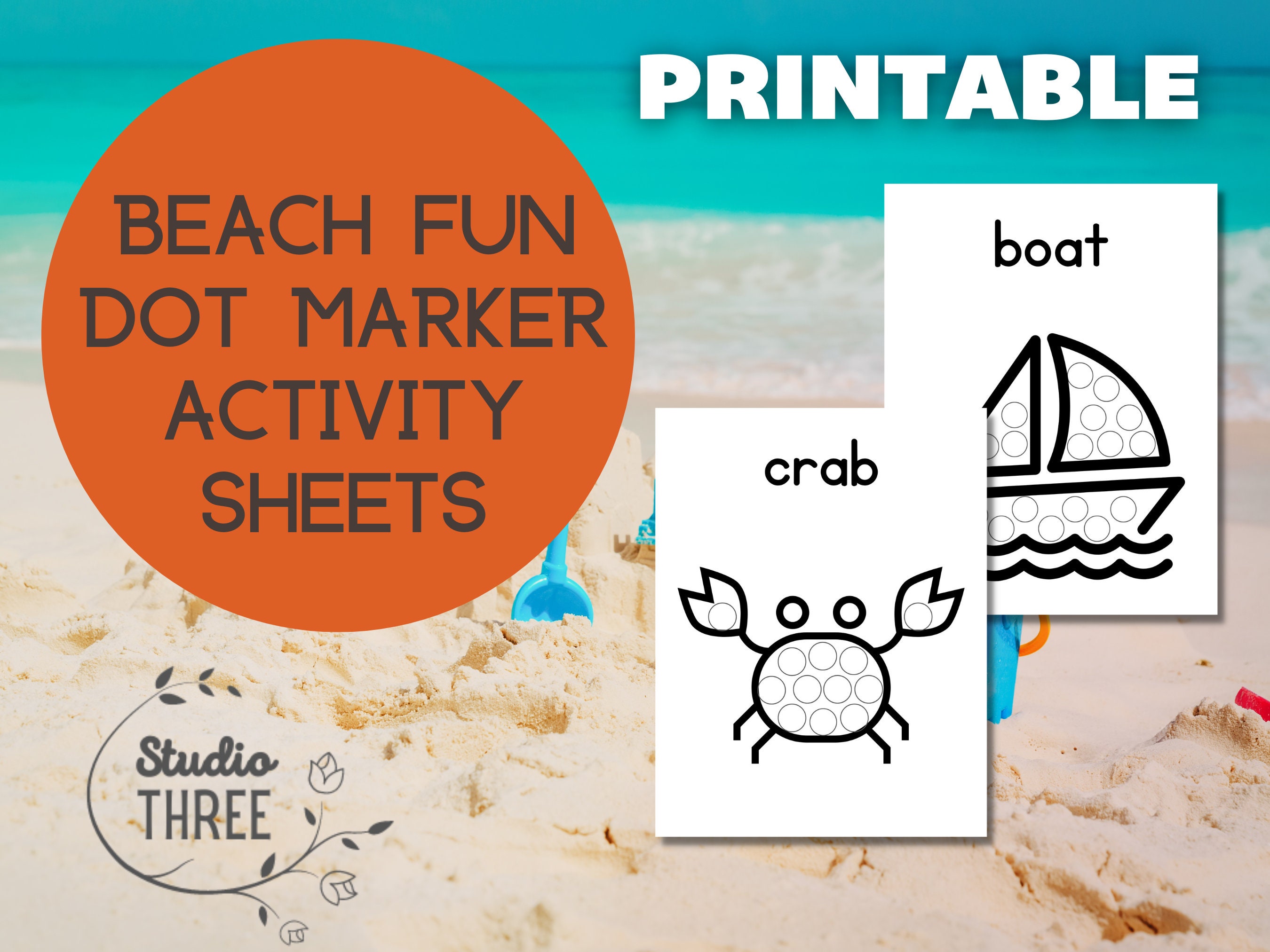 Beach Fun Dot Marker Activity Sheets - Do-a-dot - Preschool - Fine ...