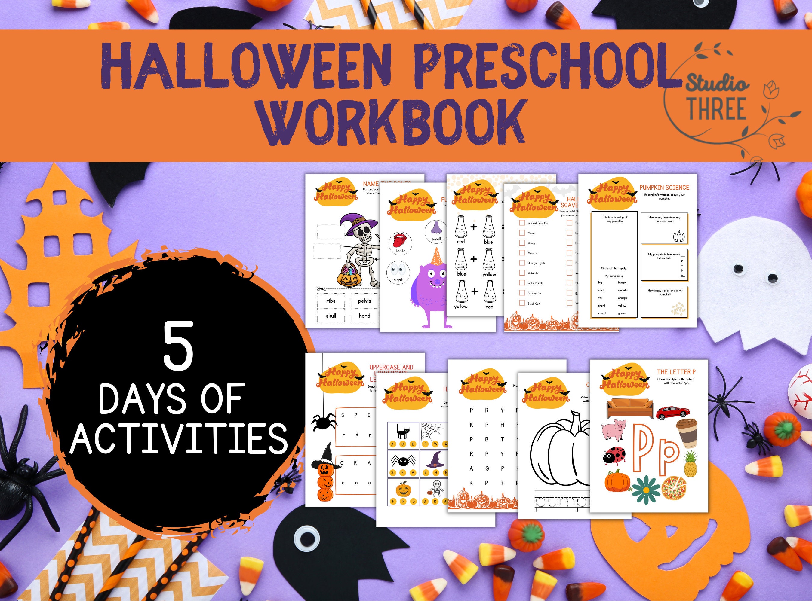 Preschool Halloween Workbook Printable Instant Download Halloween Fun ...