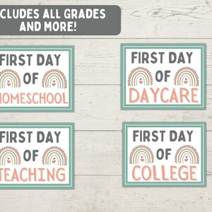 First Day of School Sign - Printable - Digital - Ready to Use - Rainbow ...