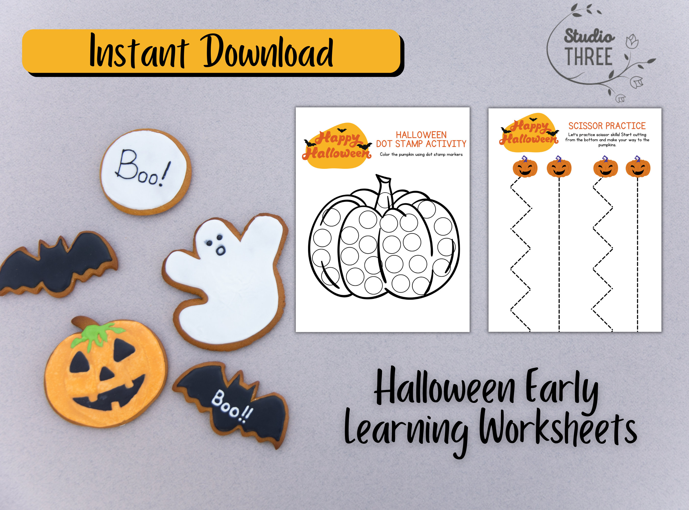 Halloween Early Learning Worksheets Printable Digital - Etsy