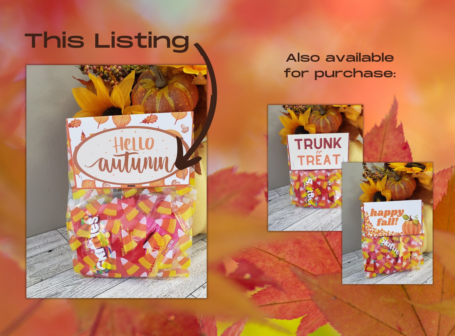 Fall Treat Bag Topper ~ Trick or Treat ~ Trunk or Treat ~ Printable ...