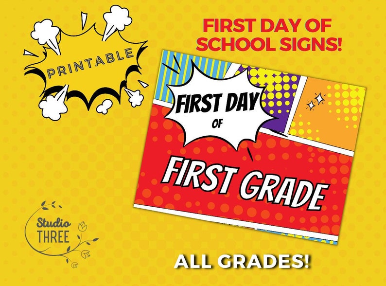 First Day of School Sign - Printable - Digital - Ready to Use ...