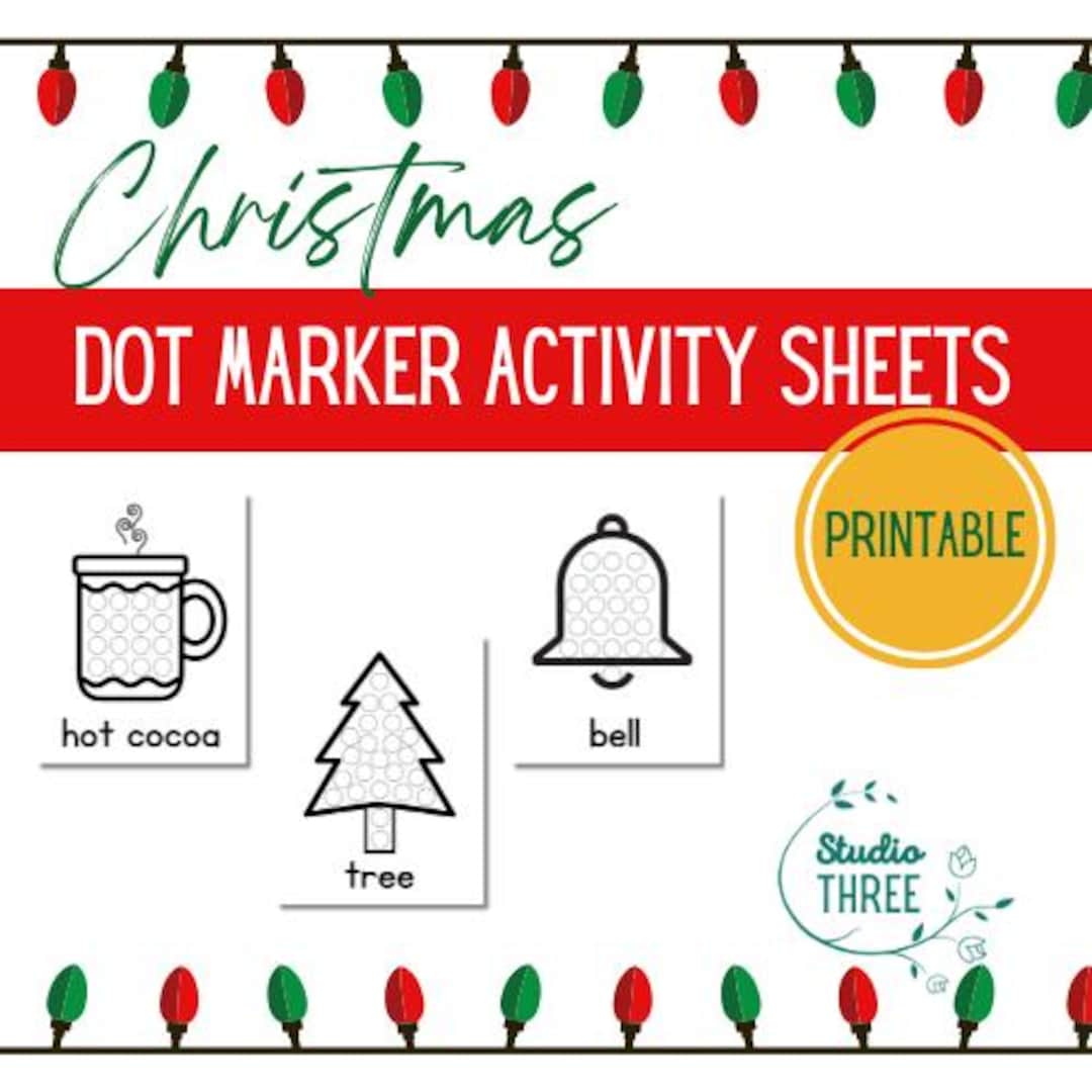 Christmas Dot Marker Activity Sheets - Preschool - Fine Motor Skills ...