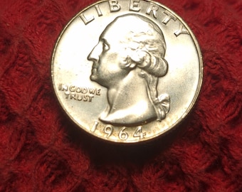 Rare Silver 1964 USA Washington Quarter D - Etsy