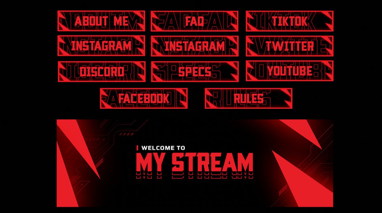 Animierter Overlay-Stil in Rot und Schwarz - Etsy.de