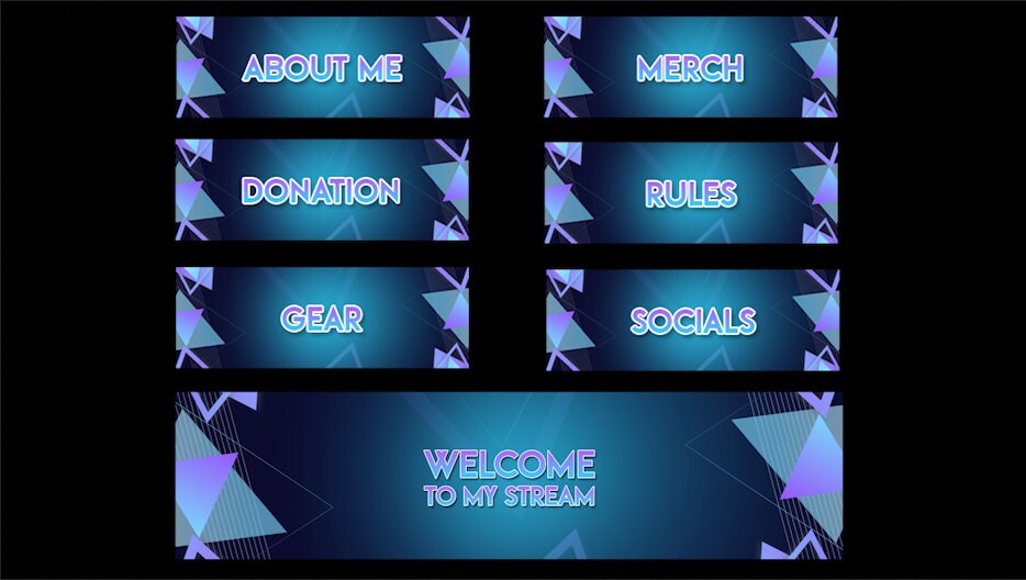 Neon Triangle Animated Overlay | Twitch | Overlay | Scenes | Online ...