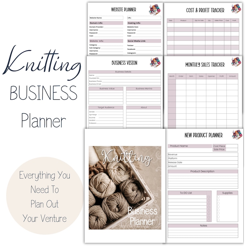 KNITTING PLANNER BUNDLE Printable Knitting Journal Knitters Project ...