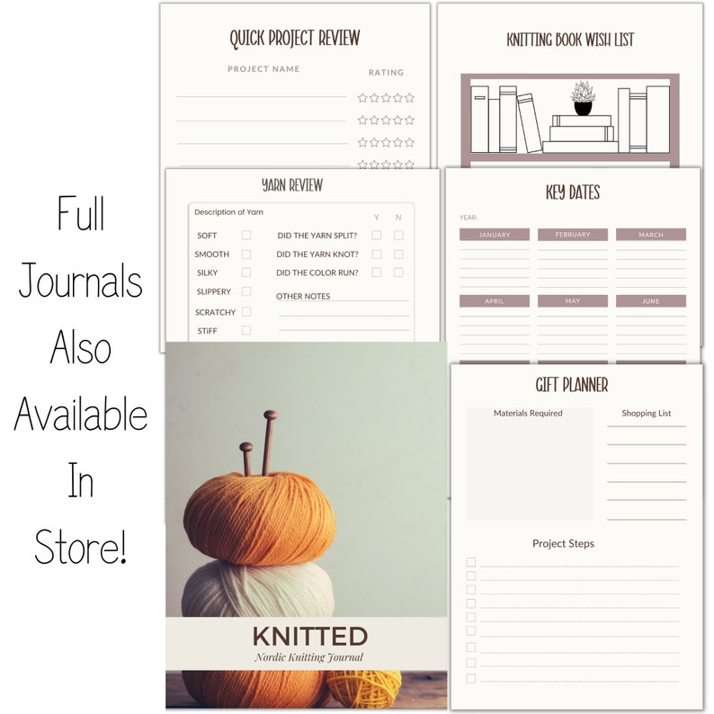PRINTABLE Knitting Planner Page for Knitting Project Planner Boho ...