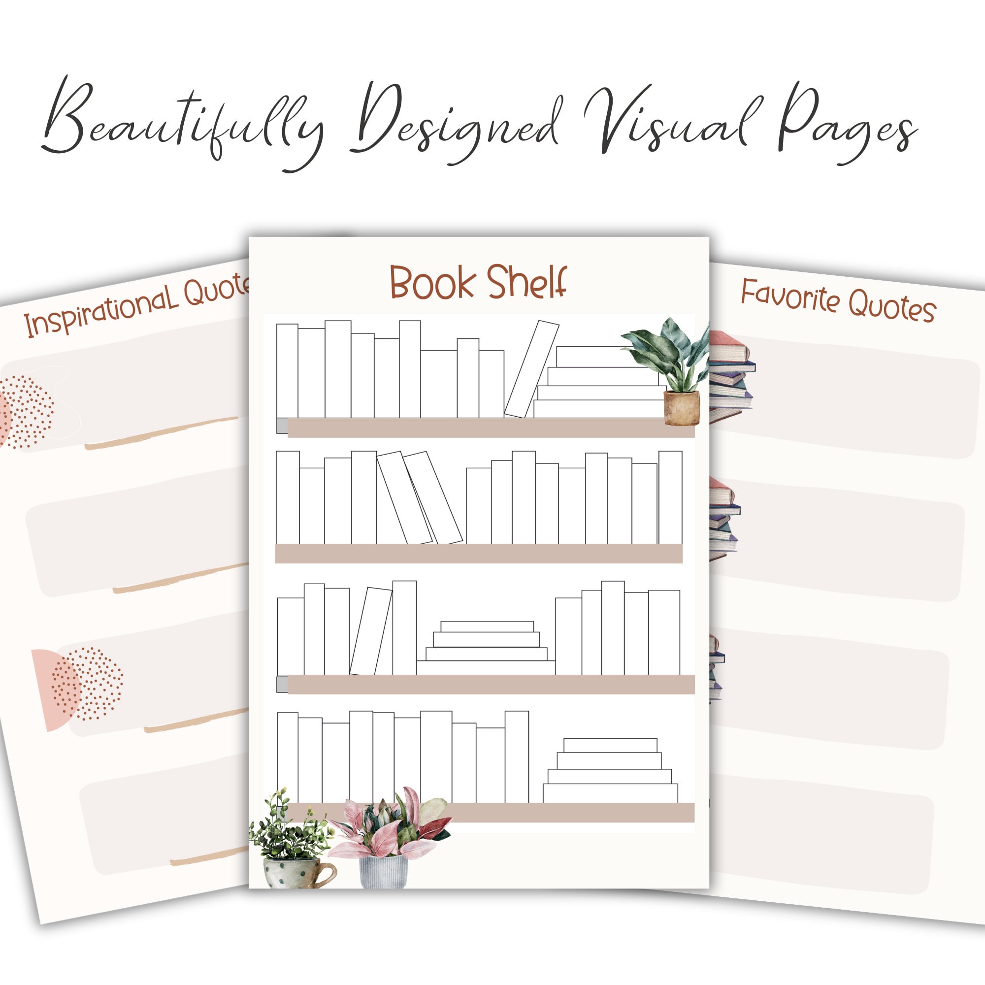 Boho Reading Planner Printable Reading Journal Downloadable Reading ...