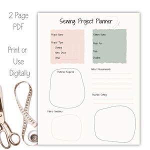 SEWING PLANNER Printable Sewing Planner Create Your Own Sewing Journal ...