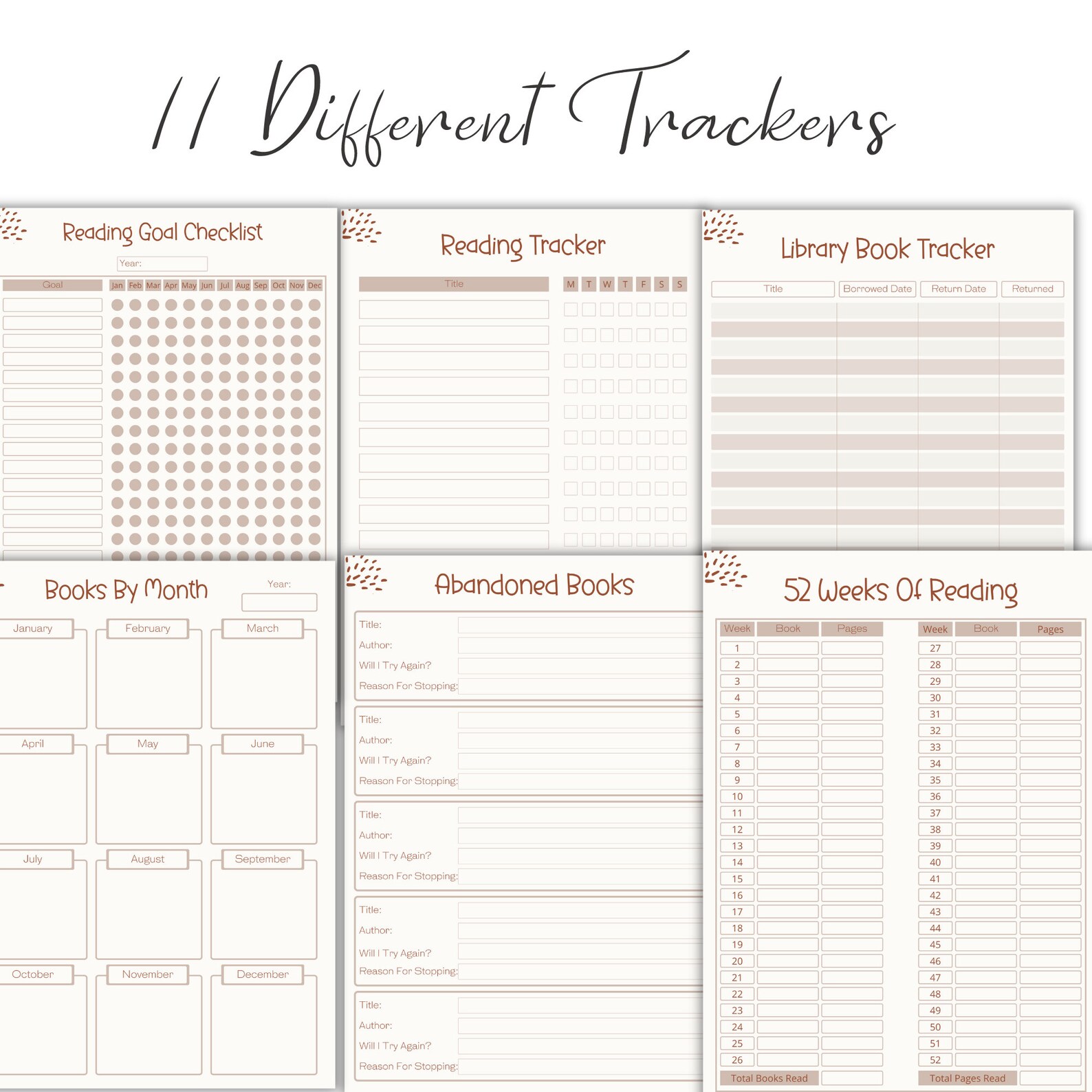READING Planner Printable Reading Journal Boho Reading Diary Just A ...