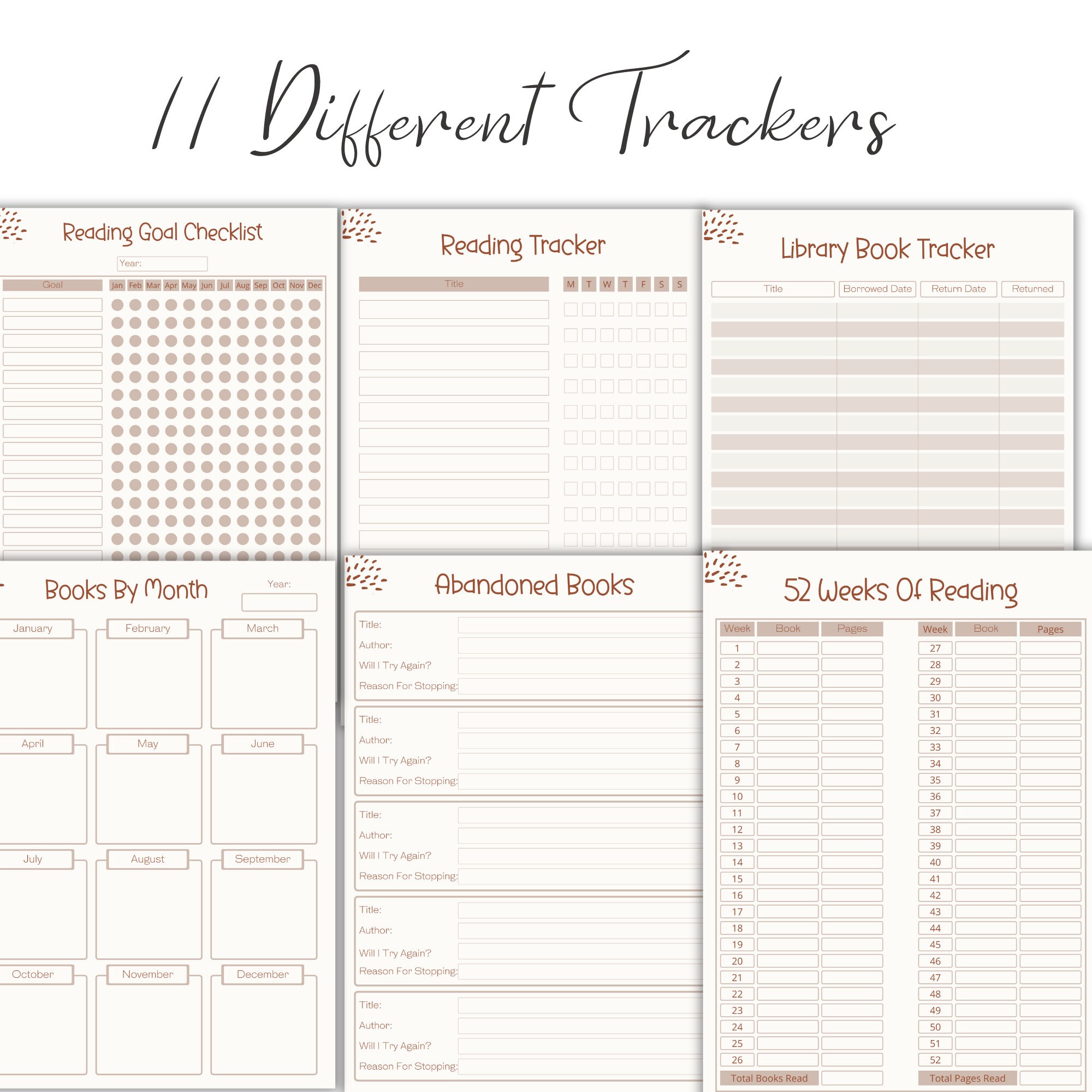 READING Planner Printable Reading Journal Boho Reading Diary Just A ...