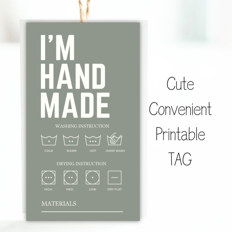 PRINTABLE WASHING Instruction Tags Care Labels Print at Home I'm ...