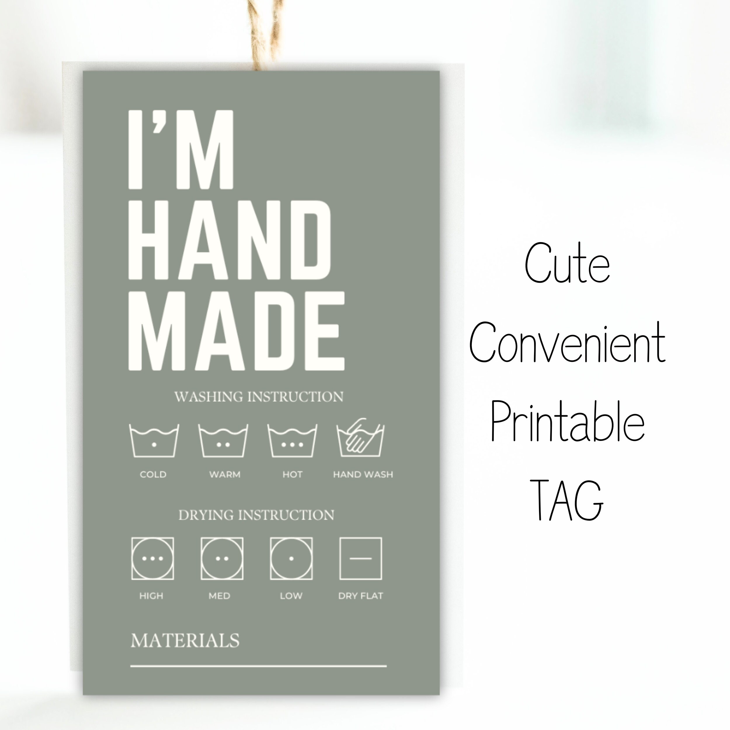 PRINTABLE WASHING Instruction Tags Care Labels Print at Home I'm ...