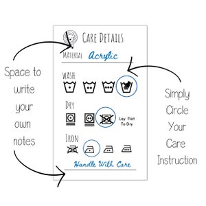 Printable CARE INSTRUCTION Label Knitted Product Care Tag Print at Home ...