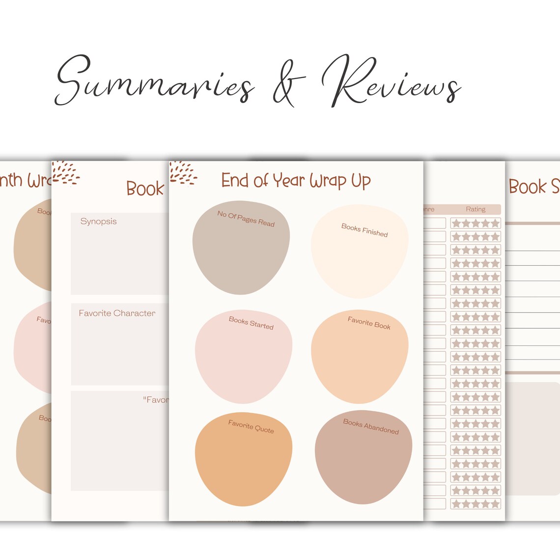 Boho Reading Planner Printable Reading Journal Downloadable Reading ...