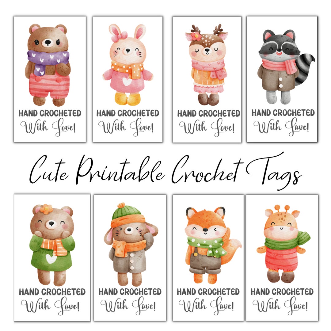 PRINTABLE Hand Crocheted With Love Gift Tags Crochet Labels Print at ...