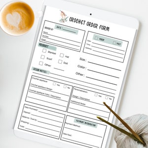 CROCHET ORDER Form Printable Crochet Business Order Form Crochet Small ...