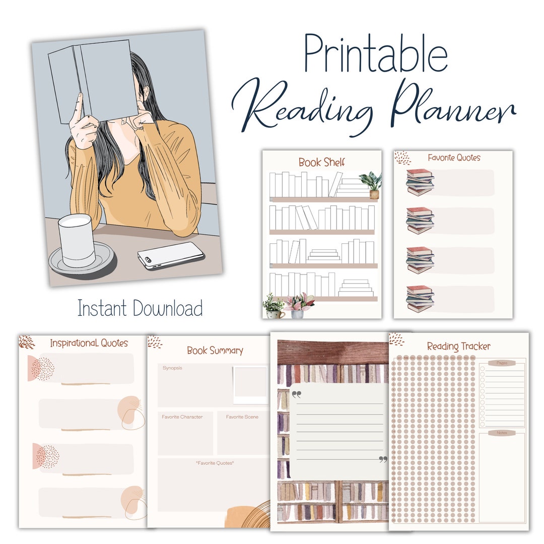 READING Planner Printable Reading Journal Boho Reading Diary Just A ...