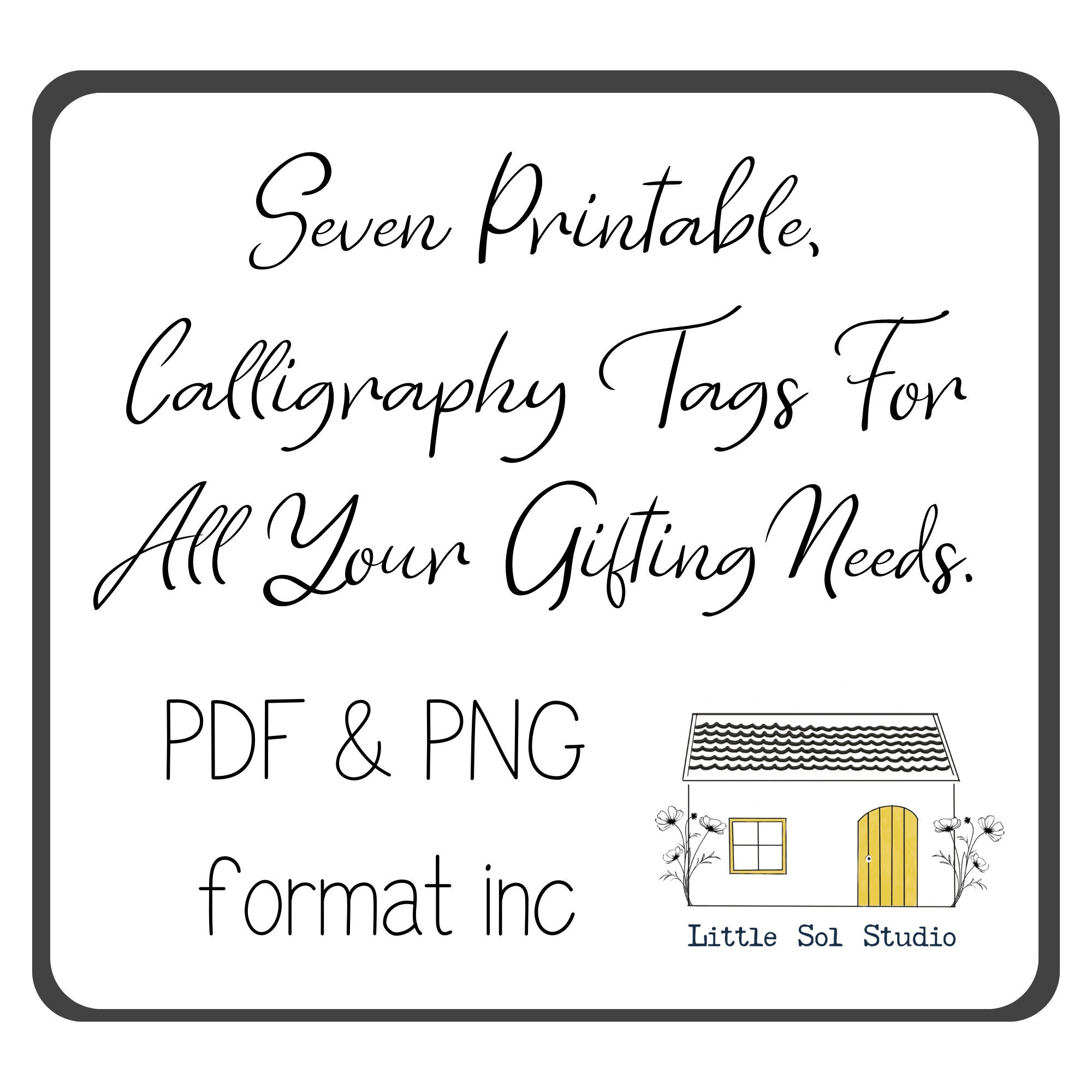 PRINTABLE Gift Tags Calligraphy Labels Print at Home Minimalist Gift ...