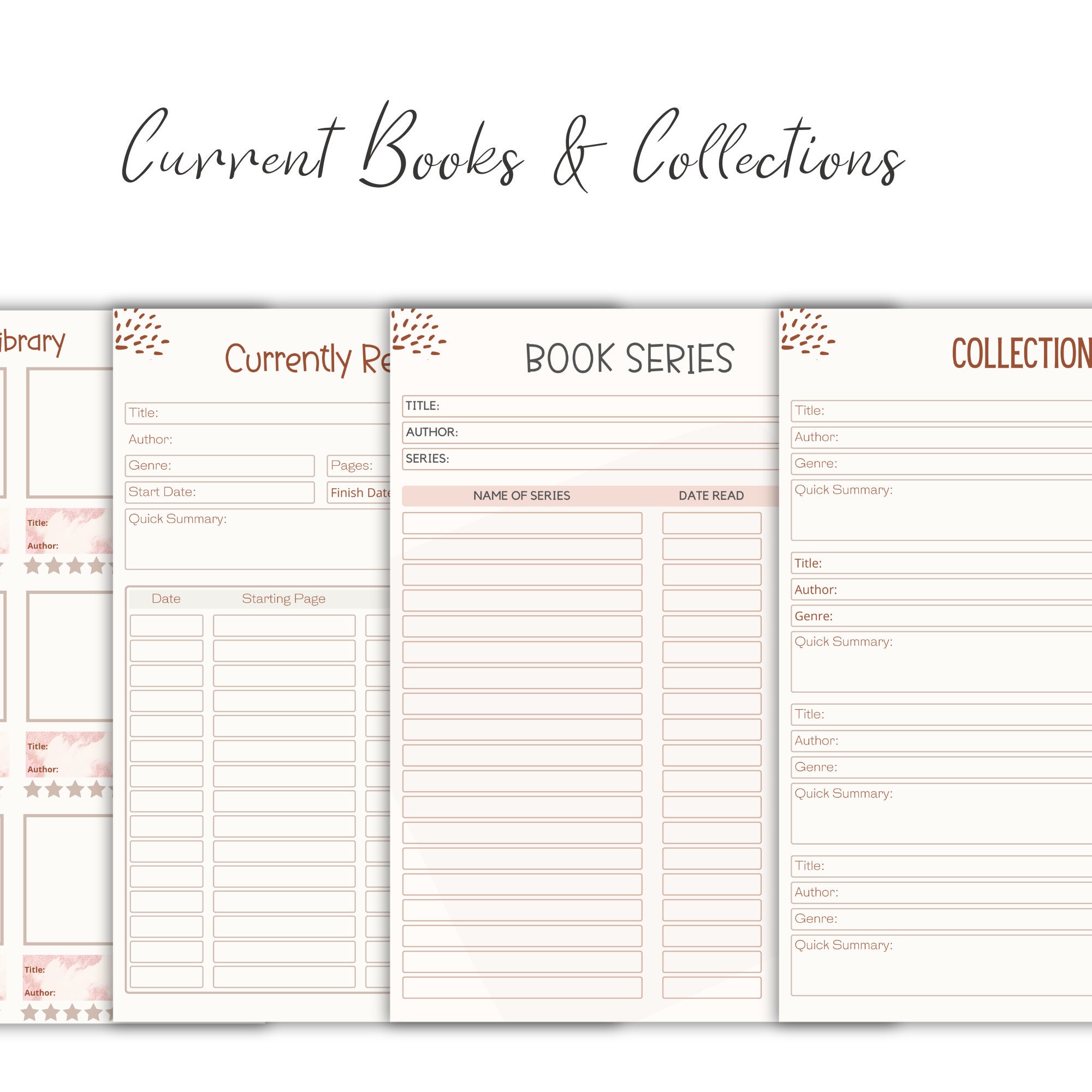 READING Planner Printable Reading Journal Boho Reading Diary Just A ...