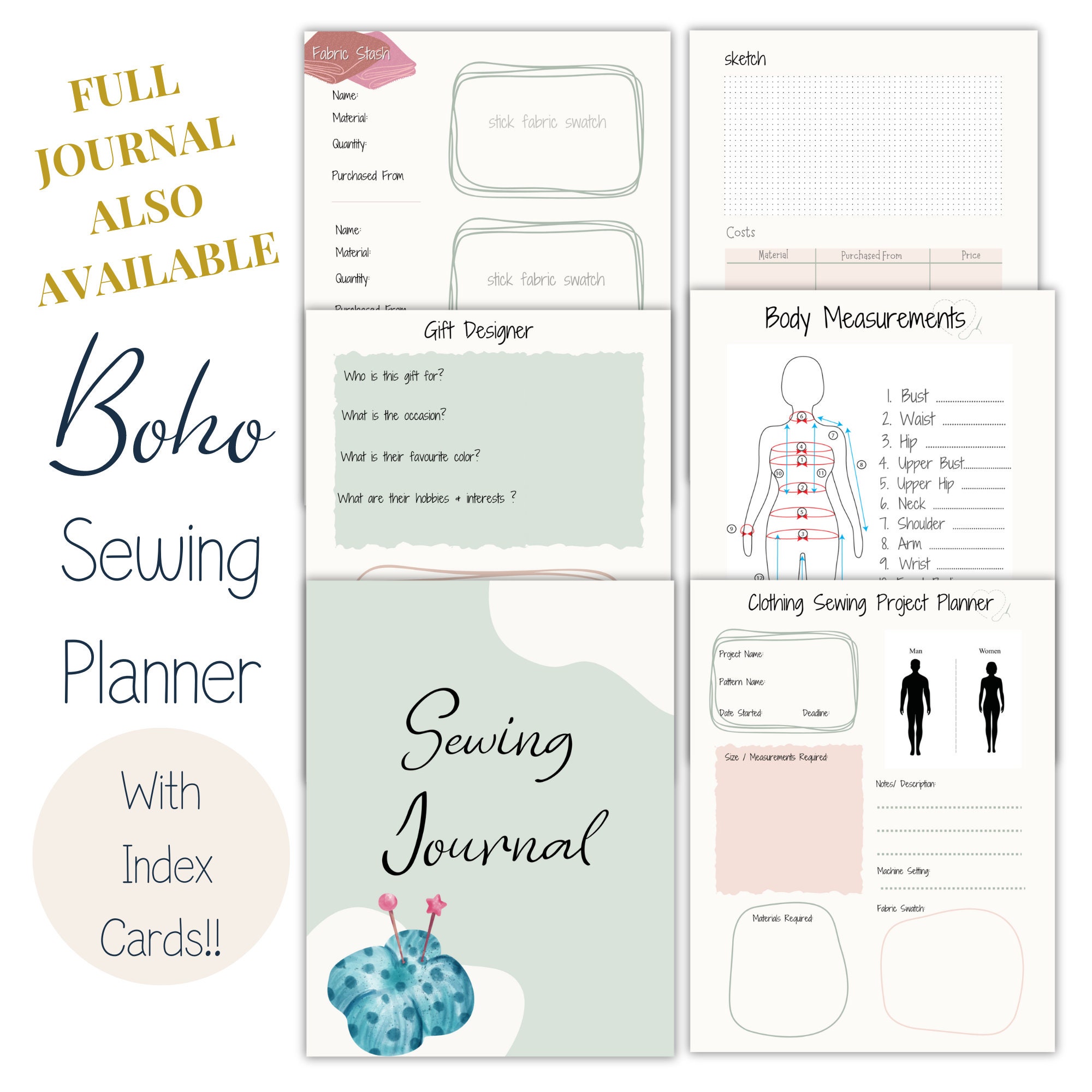 SEWING PLANNER Printable Sewing Planner Create Your Own Sewing Journal ...