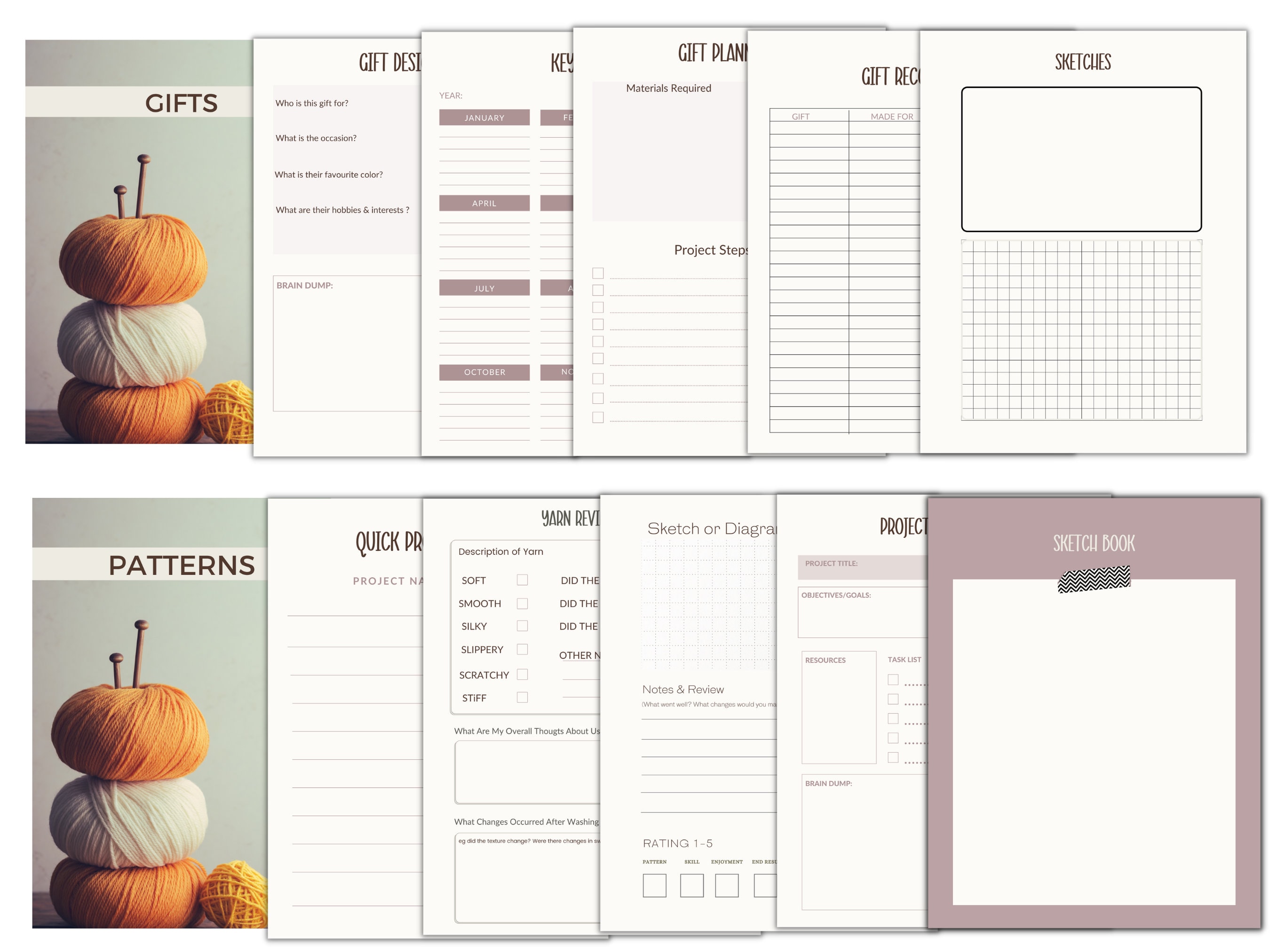 PRINTABLE KNITTING Planner Knitting Journal Download Nordic Knitting ...