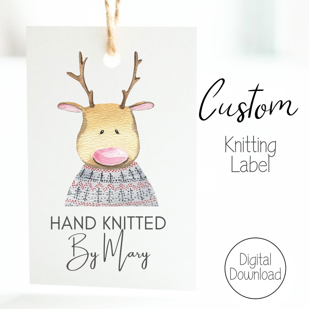 Custom KNITTING Gift Tag - Personalized Printable Hand Knitted With ...