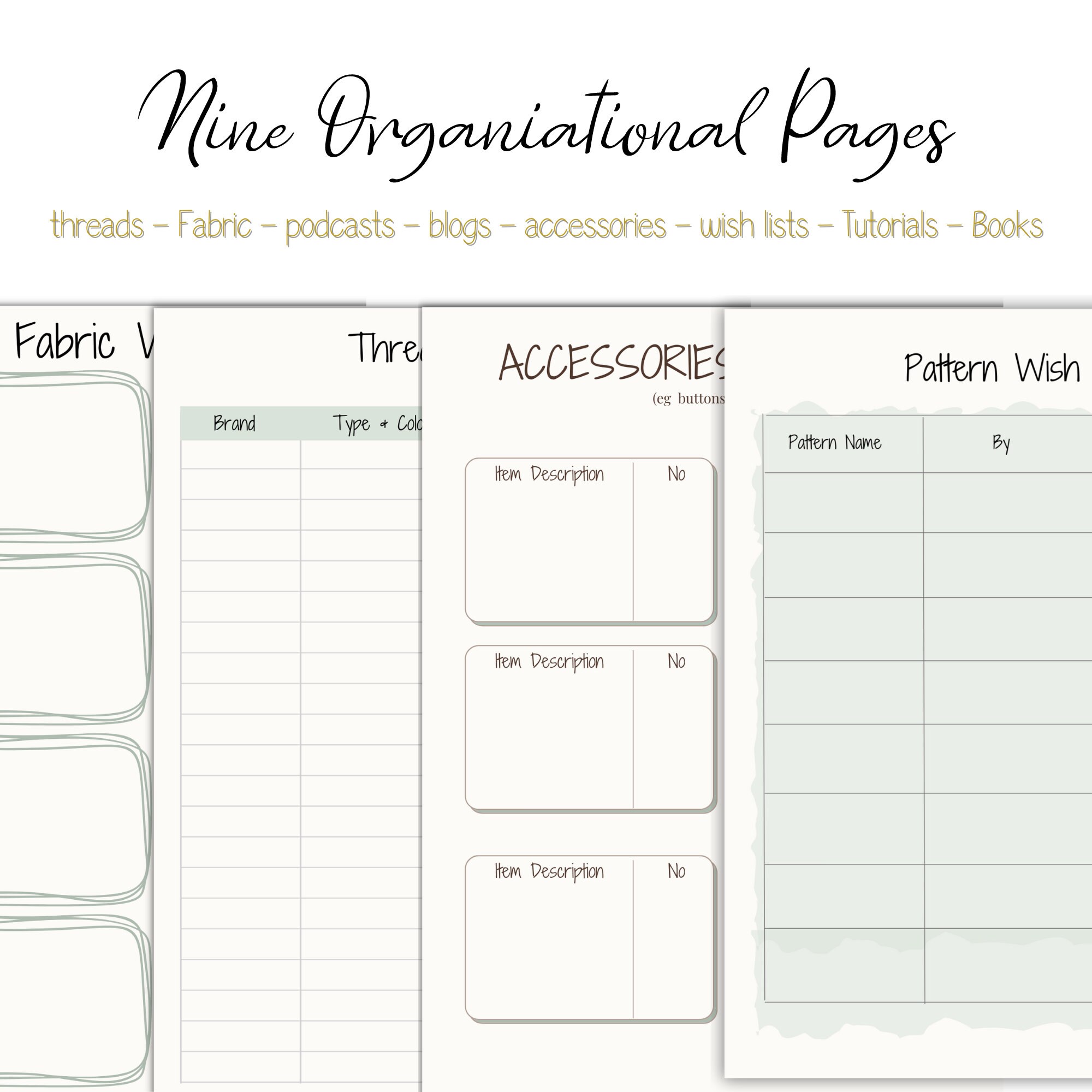 SEWING Planner Printable Sewing Journal Sewing Downloadable Sewing ...