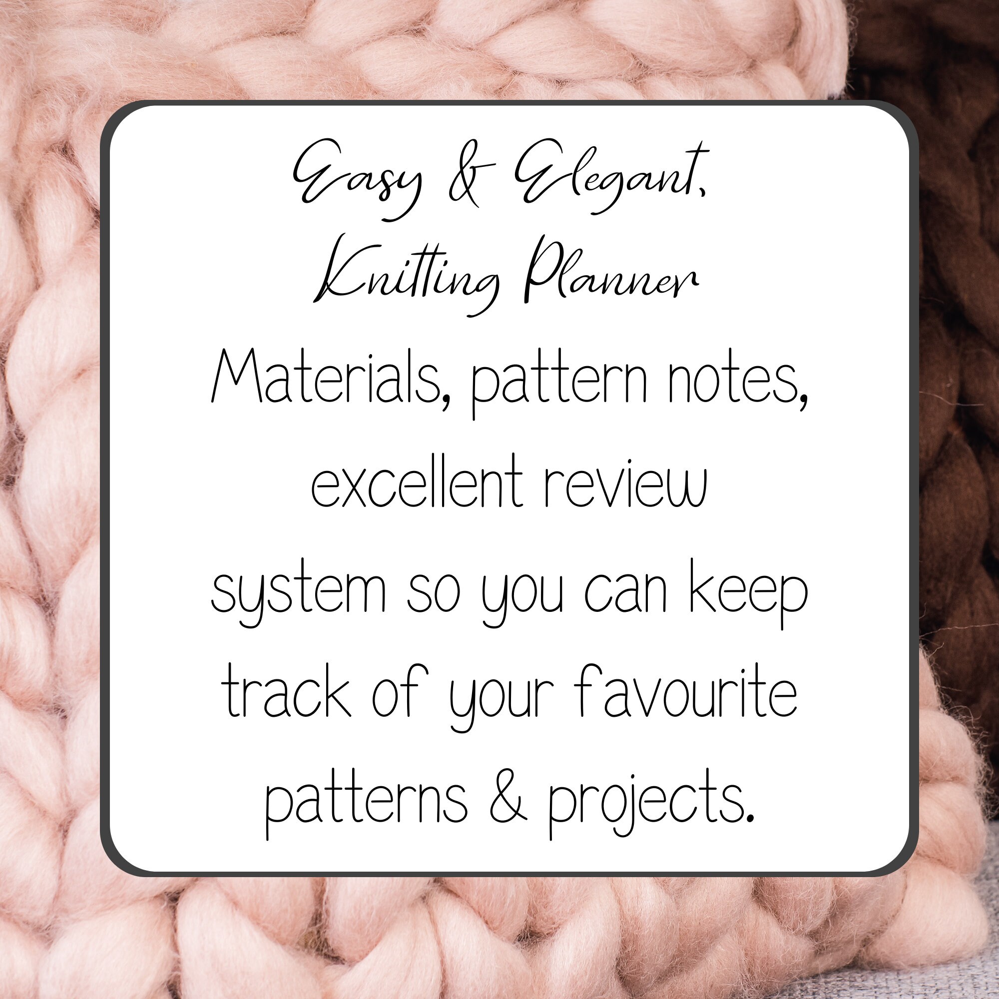 KNITTING PLANNER Page Minimalist Knitting Printable Planner Editable ...