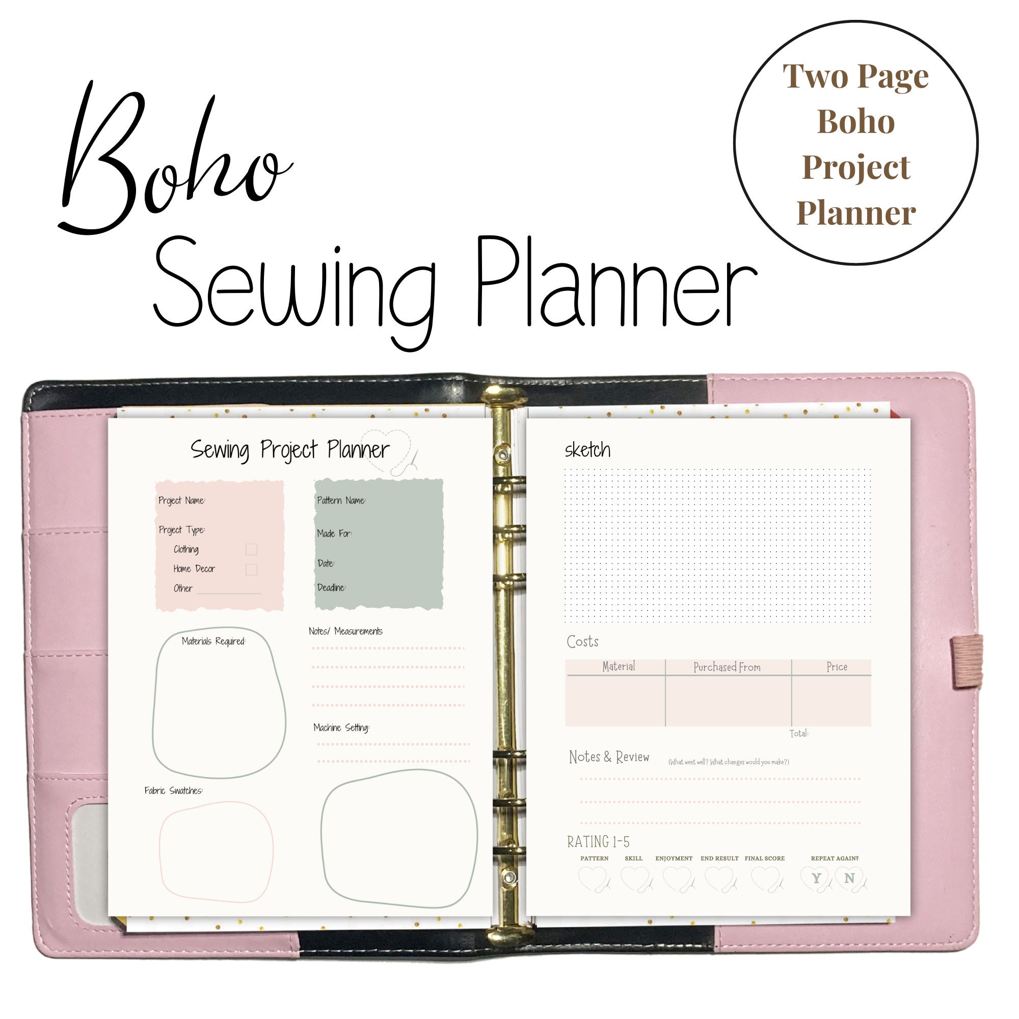 Sewing Planner Printable Sewing Planner Create Your Own Sewing Journal