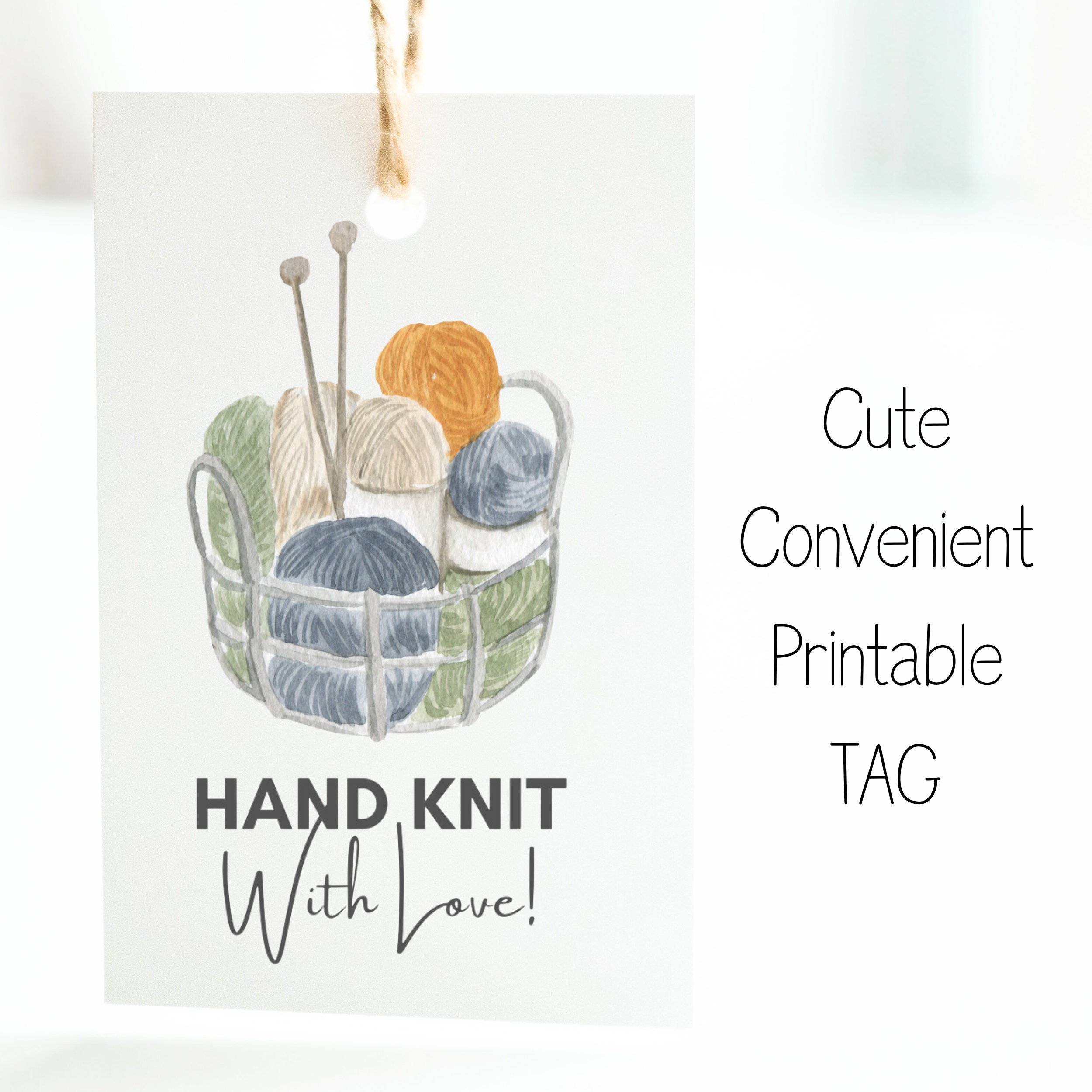 KNITTING Product Tags Printable Hand Knit With Love Knitting Label ...