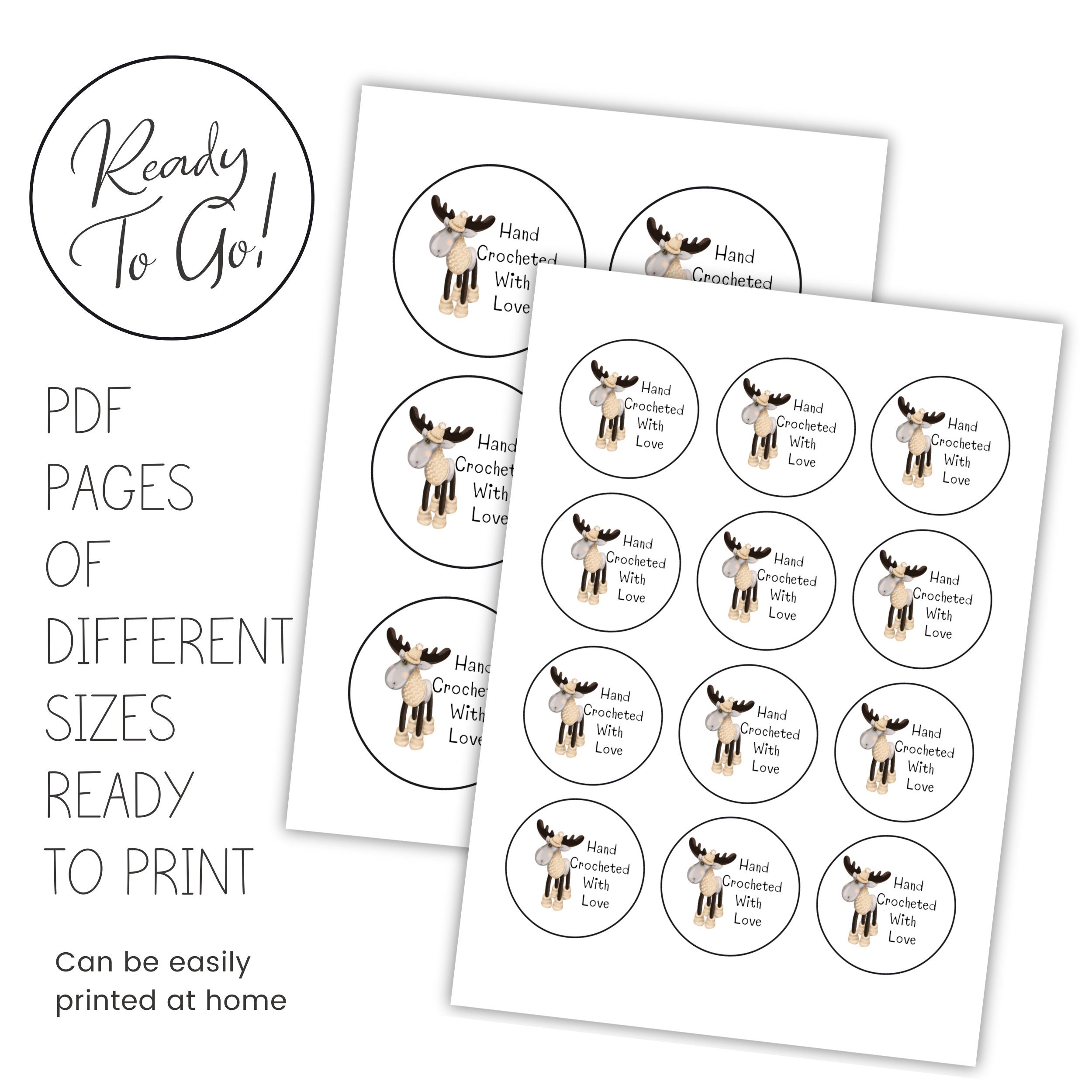 KNITTING Gift Tag Printable Hand Knittted With Love Knitting Label ...