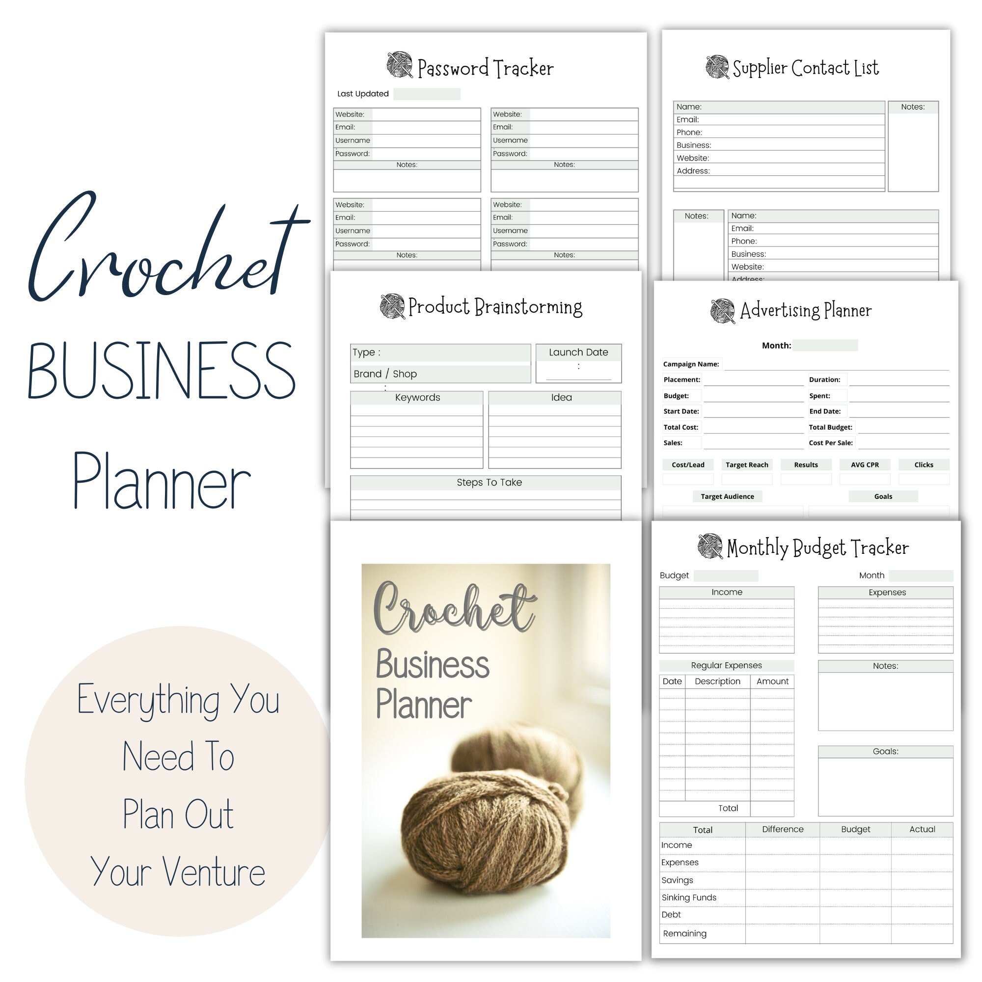 CROCHET Planner Printable Crochet Planner Boho Crochet Journal Crochet ...