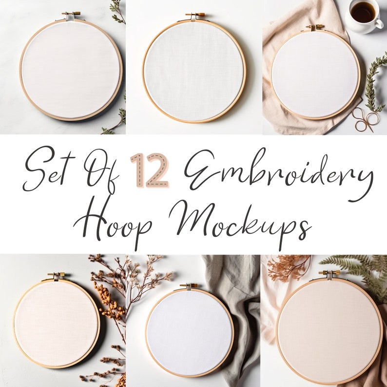 Embroidery Hoop Mockup Cross Stitch Mock Ups Plain Blank Embroidery ...