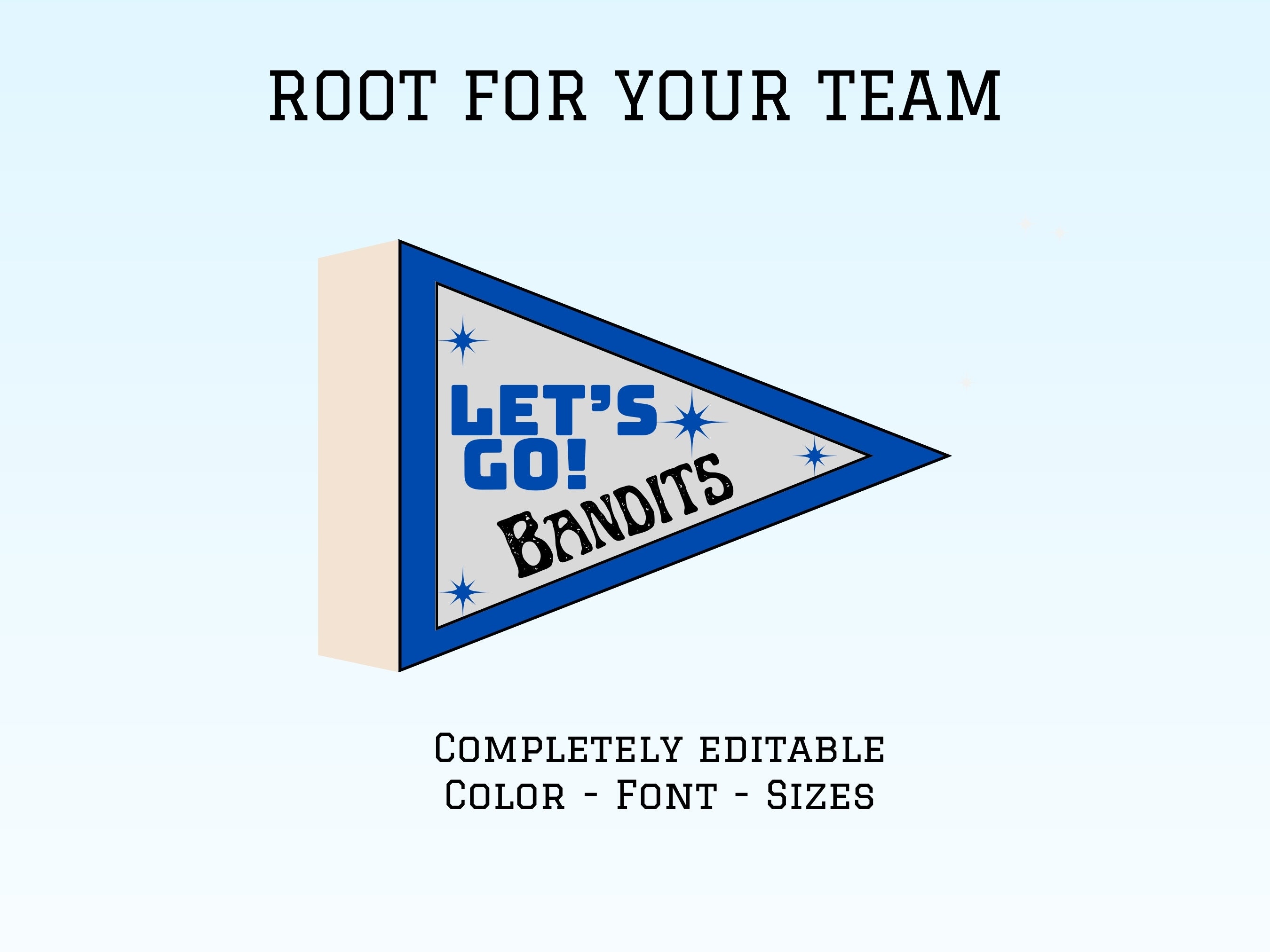 Pennant Flag | Editable Template in Canva | Printable | Use for Sports ...