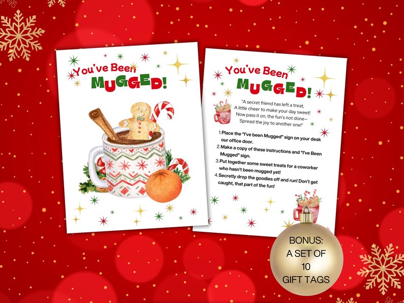 You've Been Mugged Printable Kit – Game for Christmas - Fun Office Game ...
